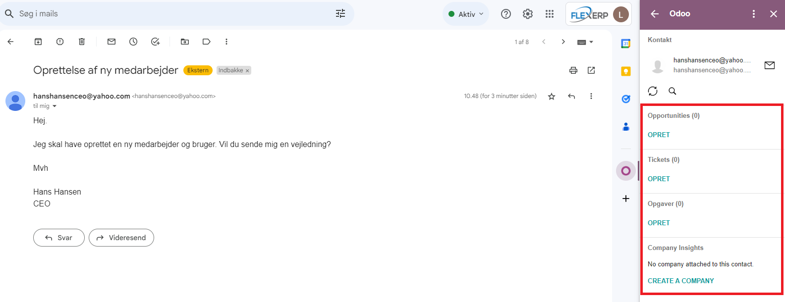 Odoo mail plugin til Gmail og Outlook | FlexERP